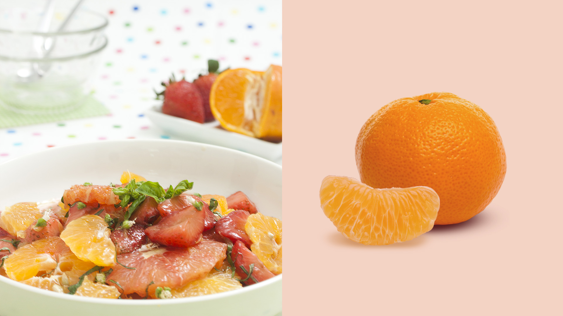 Ensalada tibia y fresca de fresa y naranja | Bienmesabe