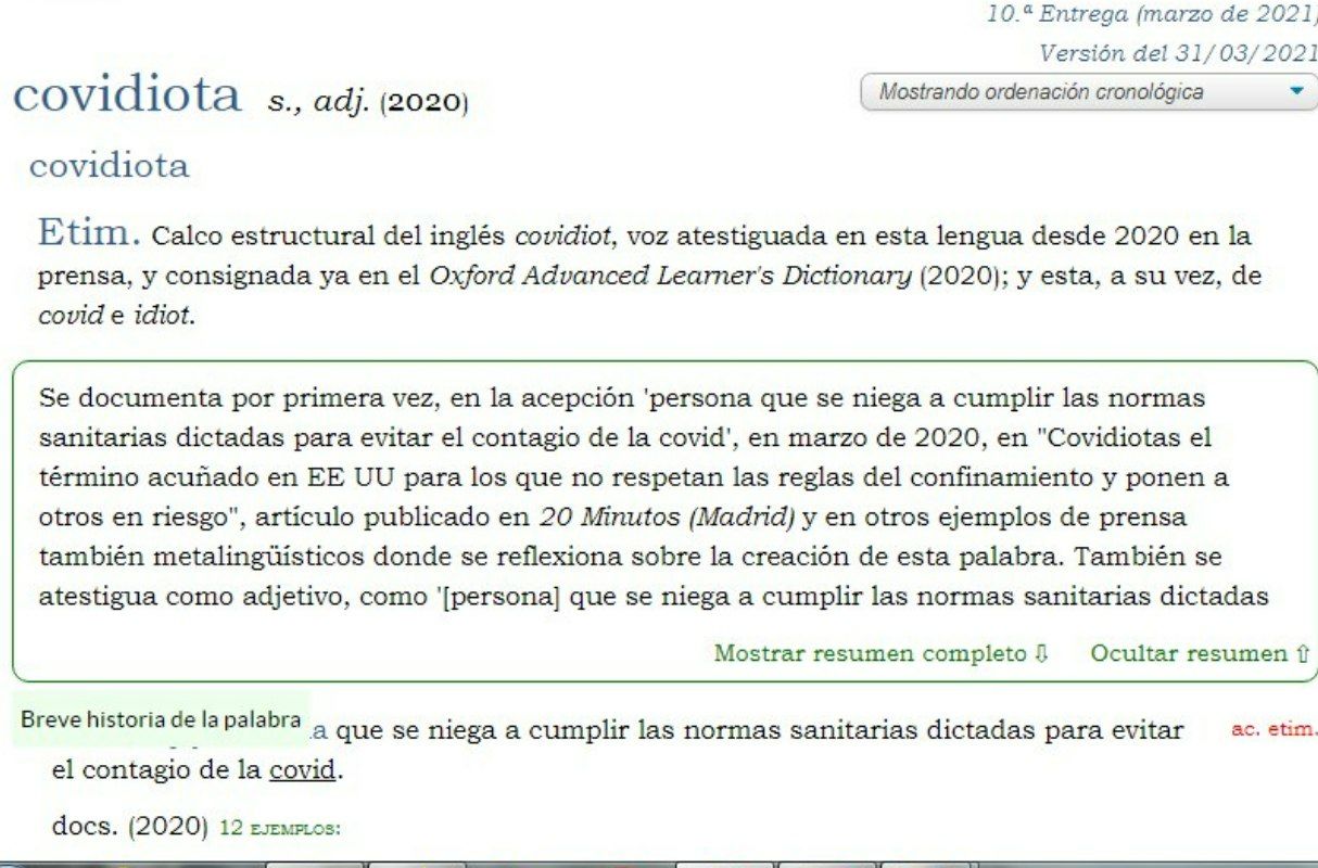 Ya puedes llamar "covidiota" al que no lleve tapabocas, según la RAE ...