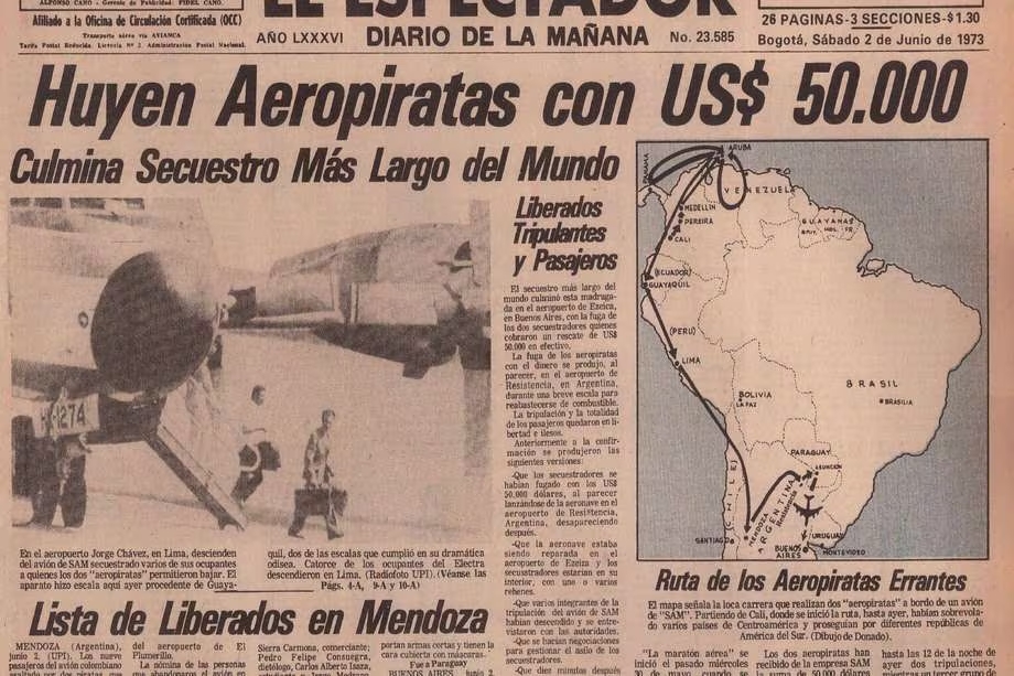 "Secuestro del vuelo 601": ¿qué pasó con los secuestradores?