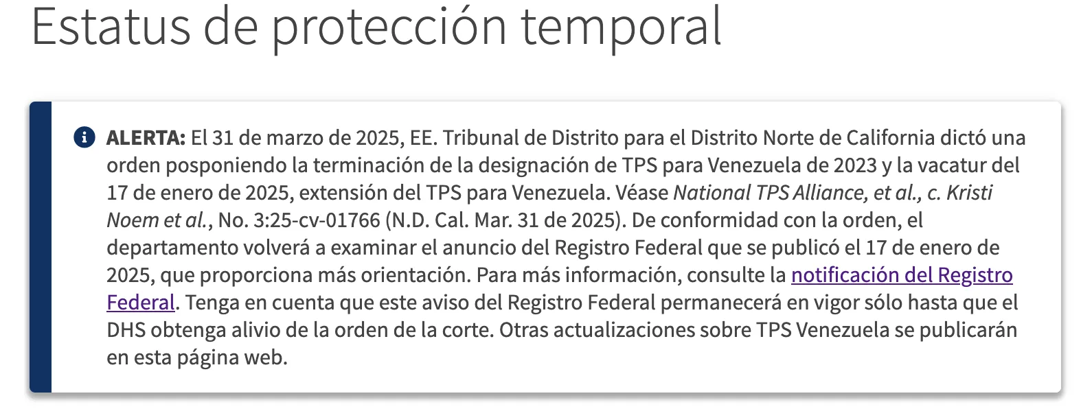 USCIS y DHS acatan decisión de juez federal sobre el TPS para ...
